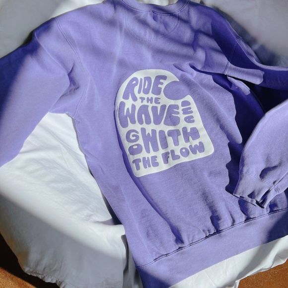 Comfort Colors | Tops | Unisexride Thewaves Go With A Flow Sweatshirt ...